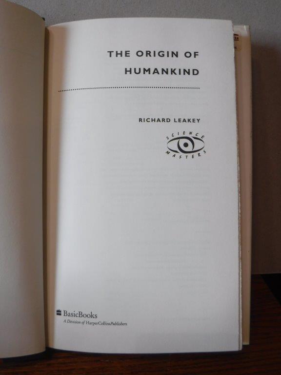 The Origin Of Humankind (Science Masters Series)