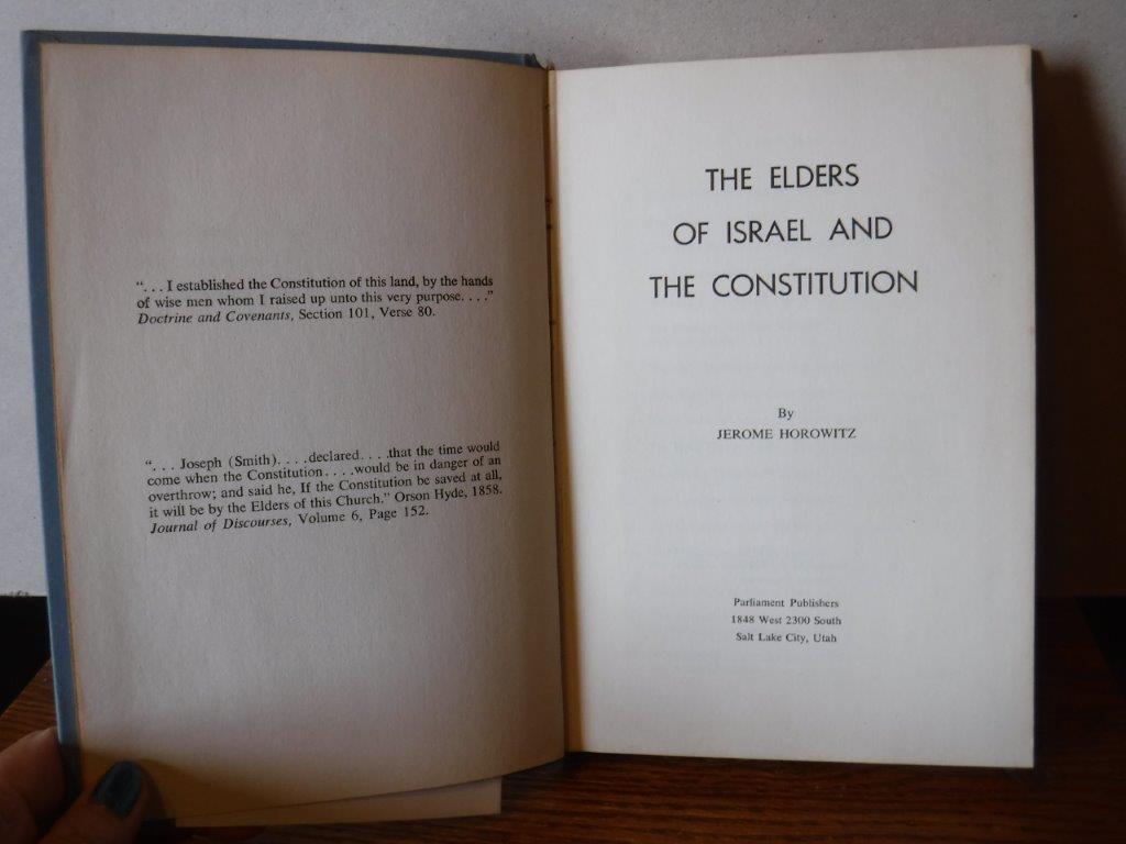 The Elders of Israel and the Constitution (signed)